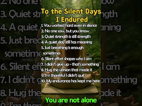 To the Silent Days I Endured #healing #good #motivation #life #love #quotes
