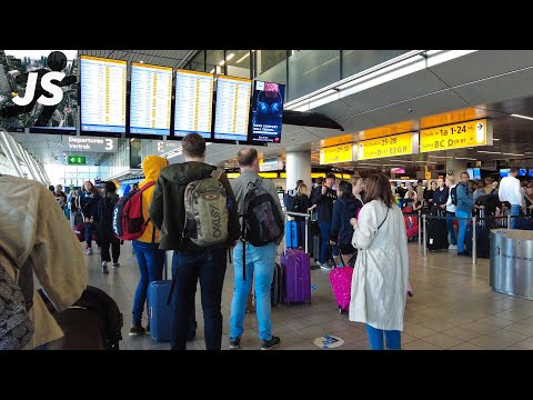 Flying out of Amsterdam Schiphol Airport to Toronto | Departures Walk