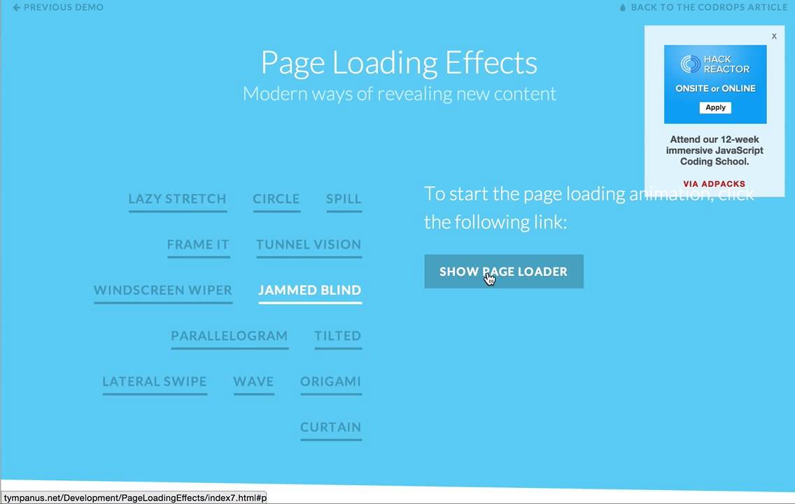 Page Loading Effects demo