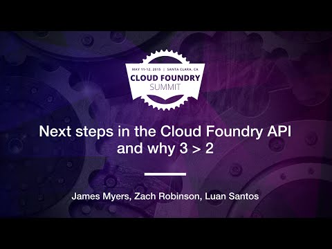 Next steps in the Cloud Foundry API and why...