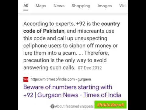 Beware of numbers starting with +92#Avoid calls from numbers starting with +92: Government