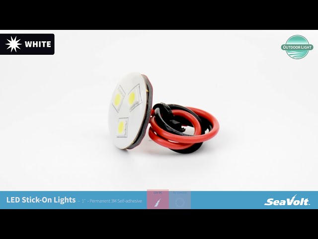 SEAVOLT 1" Mini Stick-On LED Light, White, 2-Pack