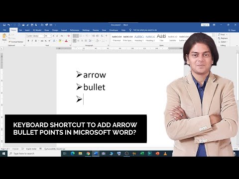 Keyboard shortcut to add arrow bullet points in Microsoft Word?