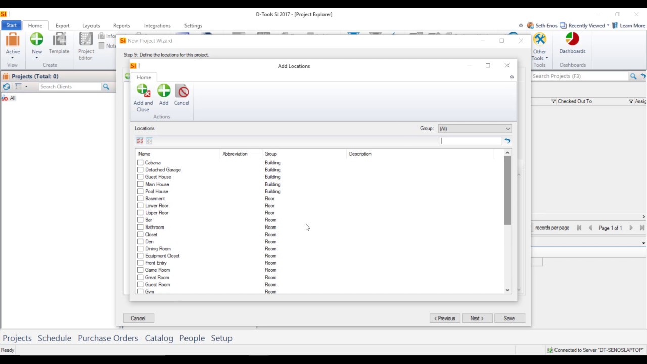 D-Tools - Getting Started - Creating a Project