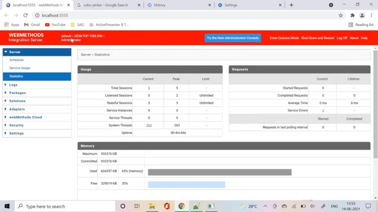 Customizing Integration Server Admin page in webMethods | change background color