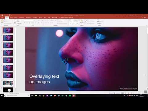 How to overlay text onto an image in PowerPoint