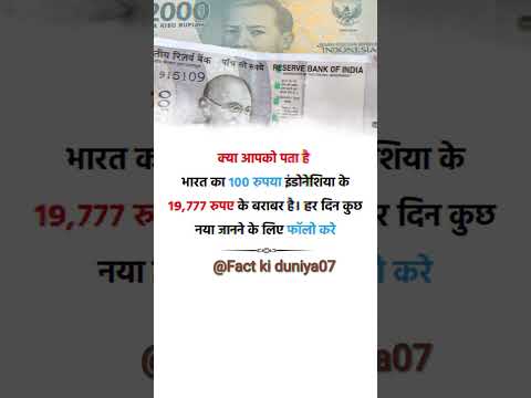 100 Indian rupee ka value INDONESIA me kitna hoga | 100 INR = ??? IDR | #arwazFacT | #facts