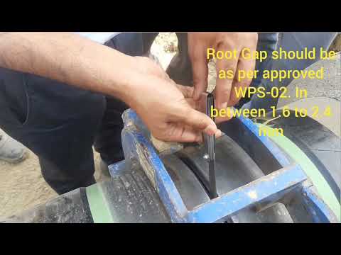 Root Gap Inspection For Tie-in Joint. #Filler #Gauge #pipeline #clamp #welding #wps #inspection