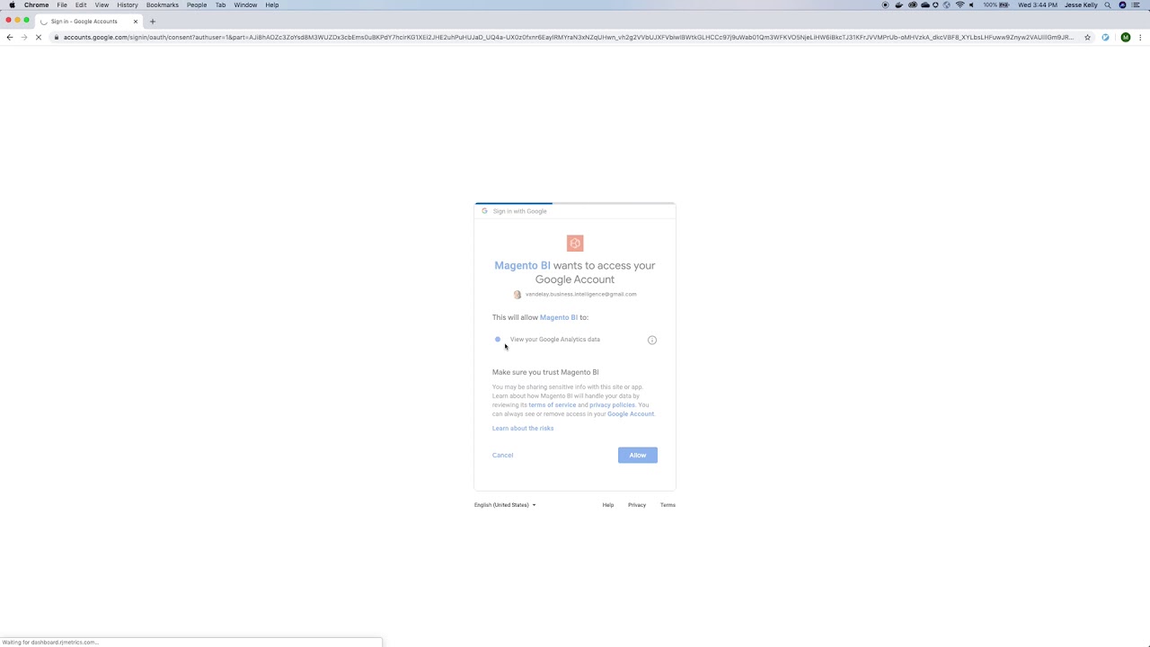 Magento Analytics Google Verification Demo