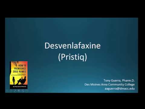(CC) How to Pronounce desvenlafaxine (Pristiq) Backbuilding Pharmacology