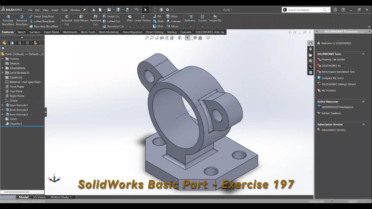 SolidWorks Basic Part - Exercise 197
