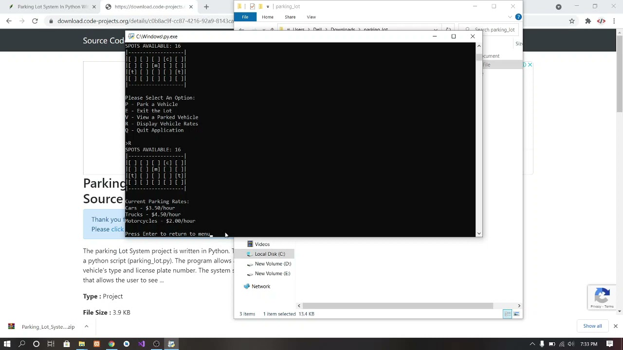 Parking Lot System In Python with source code | Source Code & Projects