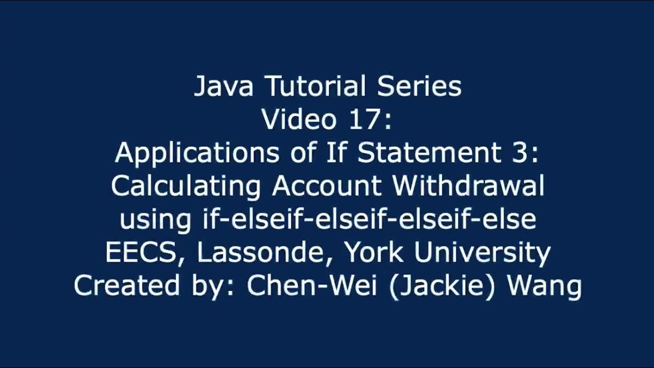 EECS1021 Java Tutorial 17