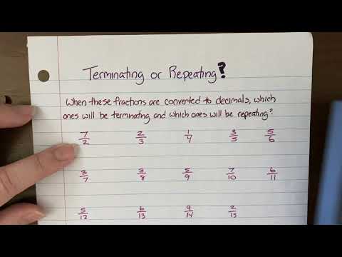 Identifying Fractions as Terminating or Repeating Decimals
