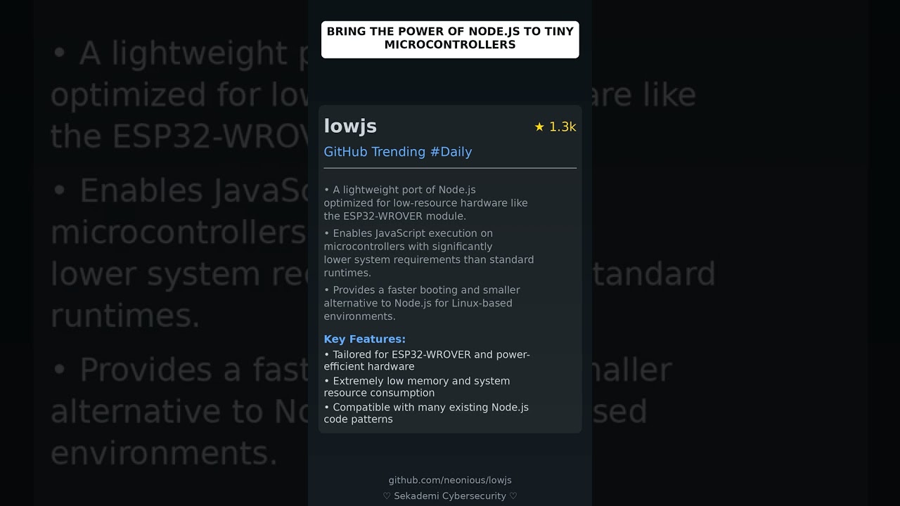 GitHub Trending Repositories: neonious/lowjs 🇬🇧