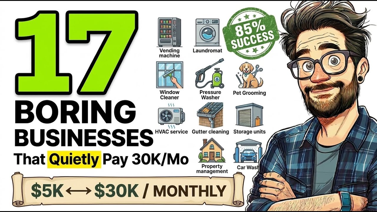 17 BORING Income Paths That Quietly Pay $5K-$30K/Month (Trades, Skills, Property)
