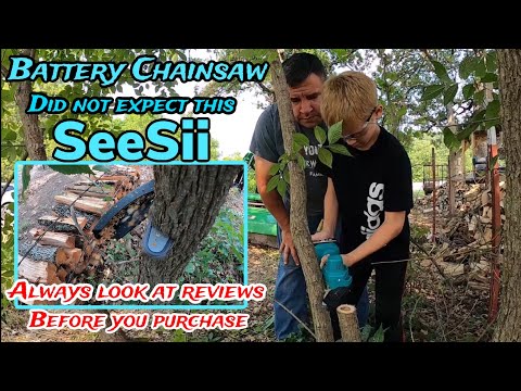 Mini Seesii Cordless Chainsaw Review, Good or Bad? Chainsaw unboxing, assembly and demonstration.