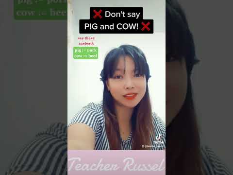 FOOD VOCABULARY (pig/pork, cow/beef)