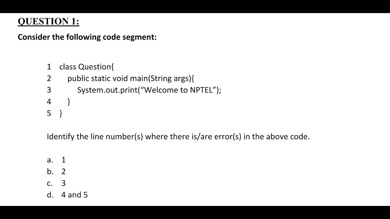 JAVA PROGRAMMING NPTEL MCQ'S || SET - 2