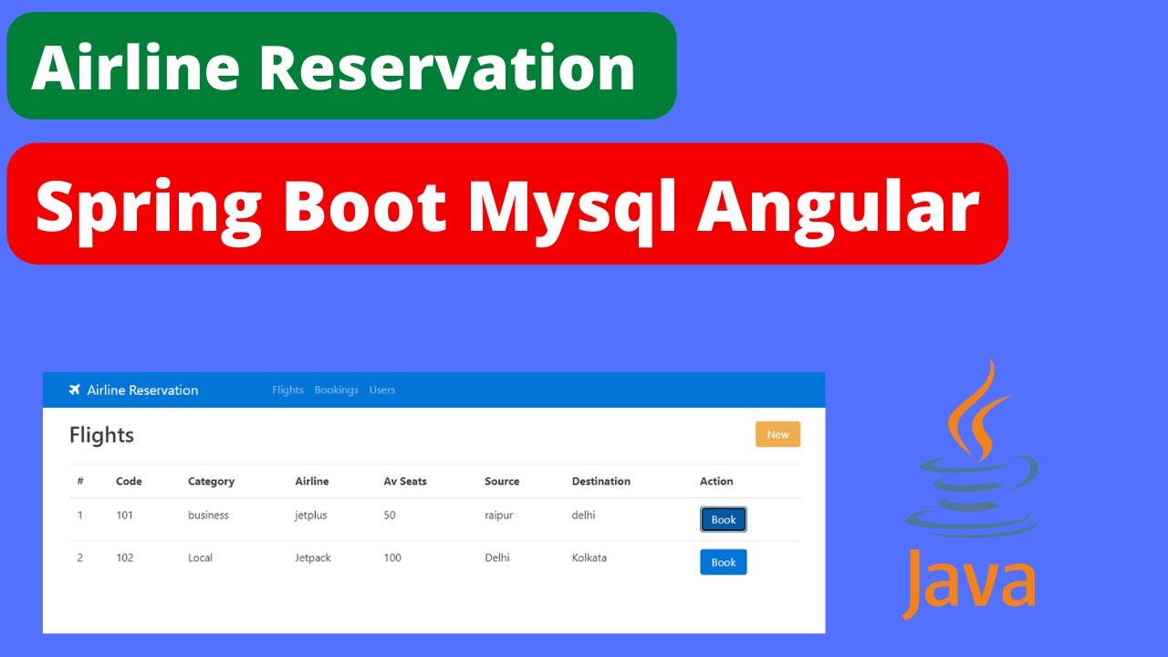 Flight Reservation Spring Boot Mysql Project with Source Code