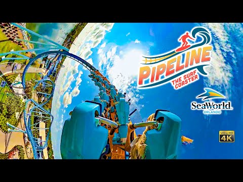 Pipeline The Surf Coaster On Ride Back Seat 4K POV SeaWorld Orlando 2024 03 13