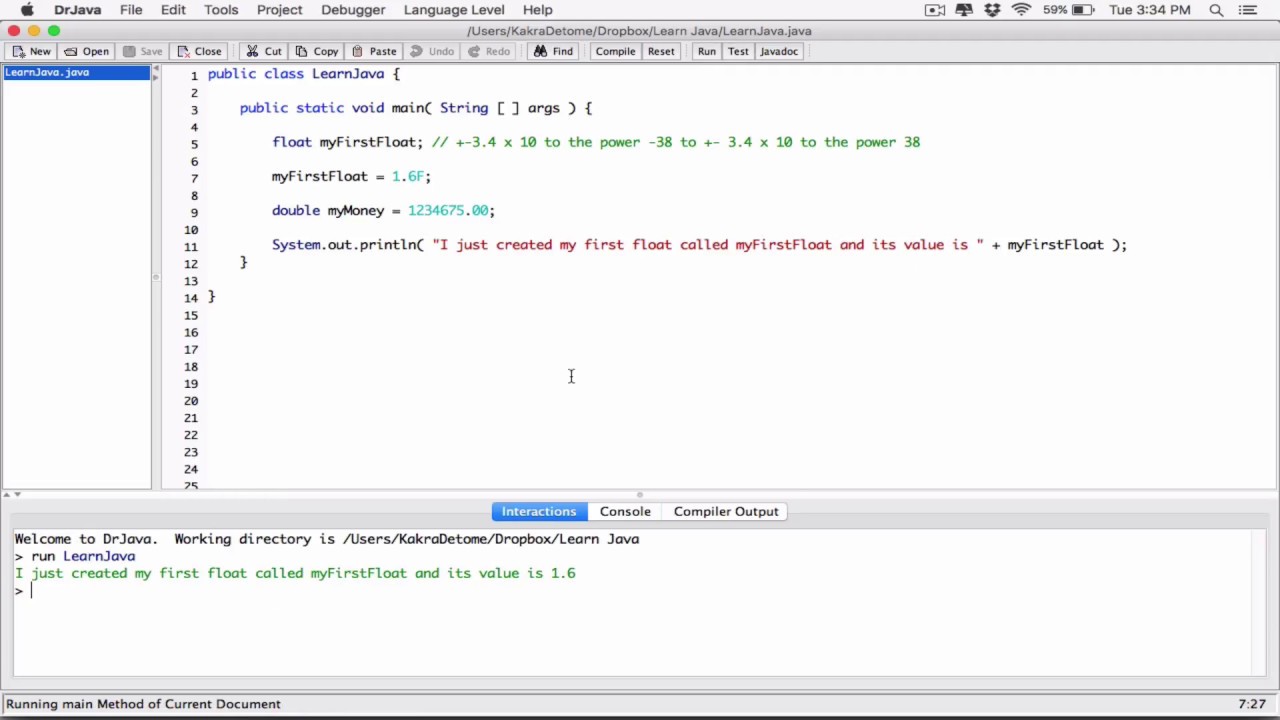 22. Primitive floating point data type: float - Learn Java