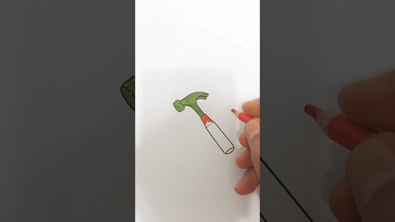 coloring page nail hammer #shorts #coloring #art #drawing