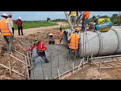 Cast-in-place concrete for base slab of RCP. #bride #concrete #construction #highway #structure