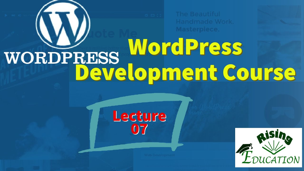 Lec 07 WordPress Dashboard Tutorial - Exploring the WordPress Dashboard | Learn WordPress