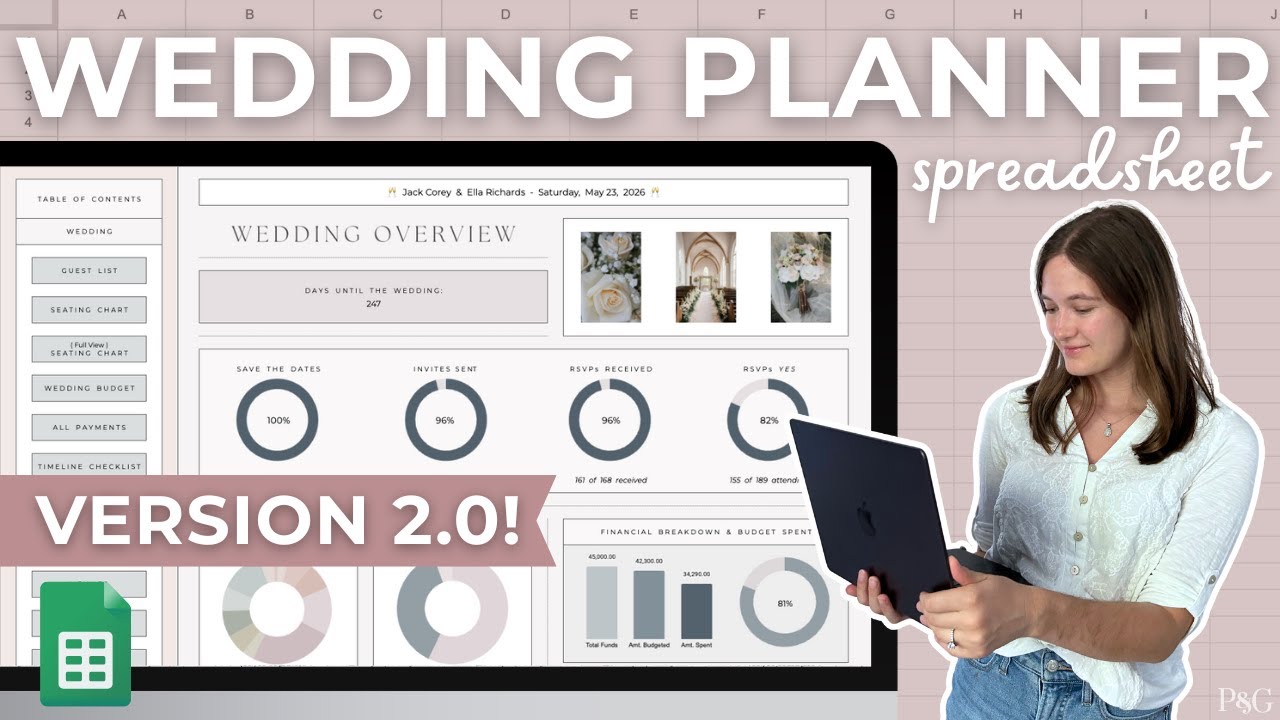 Wedding Planner Spreadsheet Template 2.0 VERSION - Updates & Tutorial