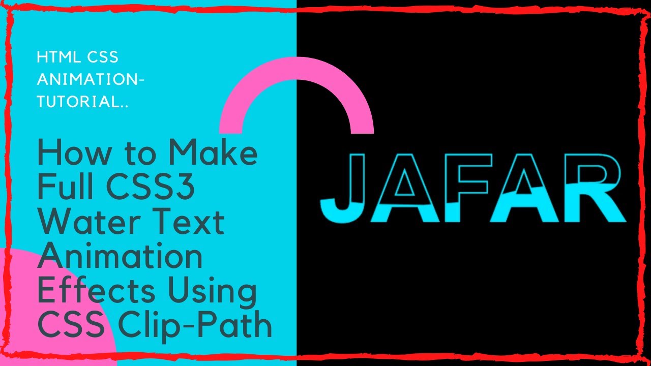 How to Make Full CSS3 Water Text Animation Effects Using CSS Clip-Path | Html CSS Animation Tutorial