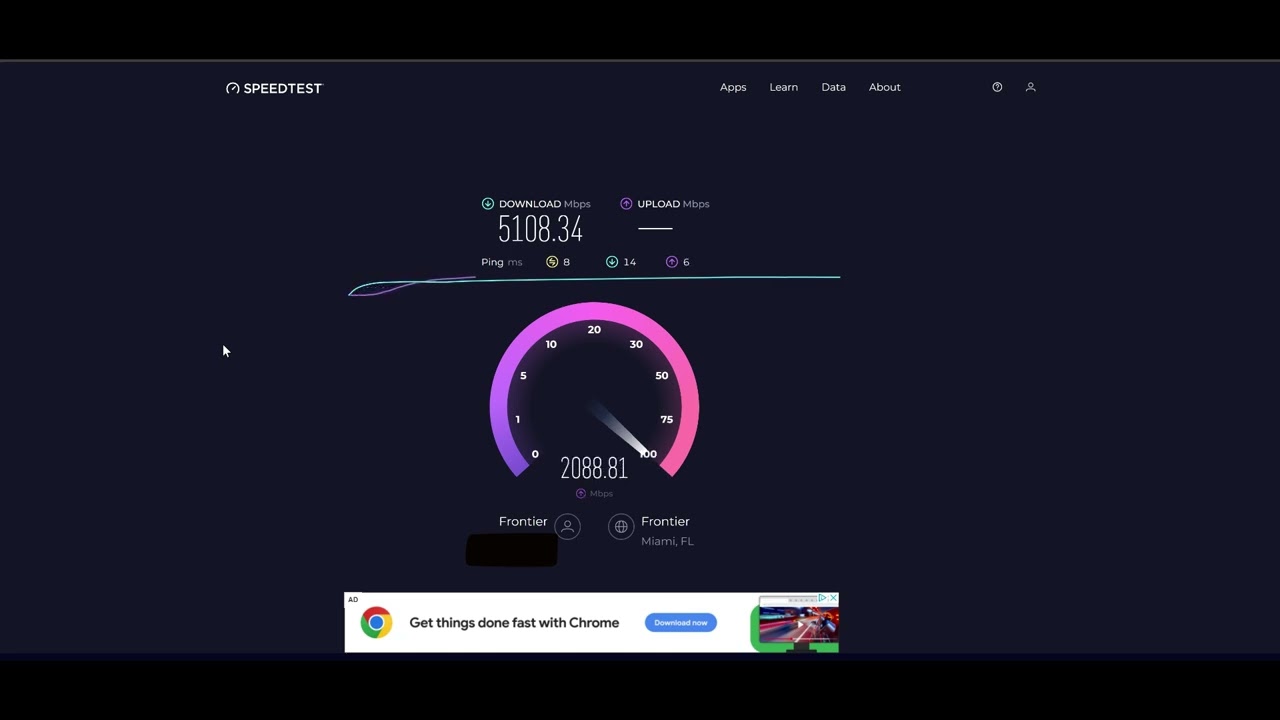 Frontier Fiber 5gig Speedtest
