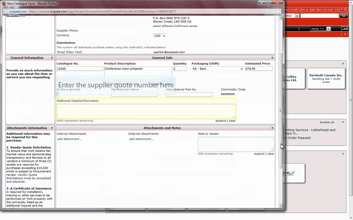 Lesson 10   Creating a Non Catalogue Order