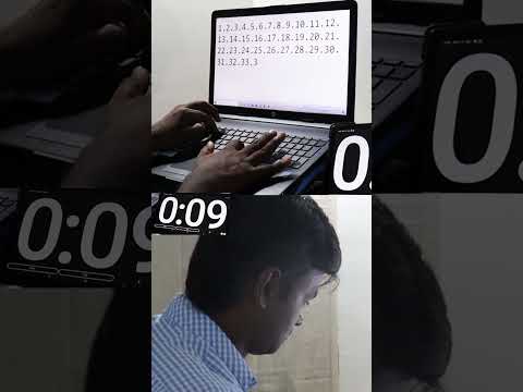 Fastest time to type 1 to 50 - 13.16 seconds by Mejari Mallikarjuna ๐ฎ๐ณ