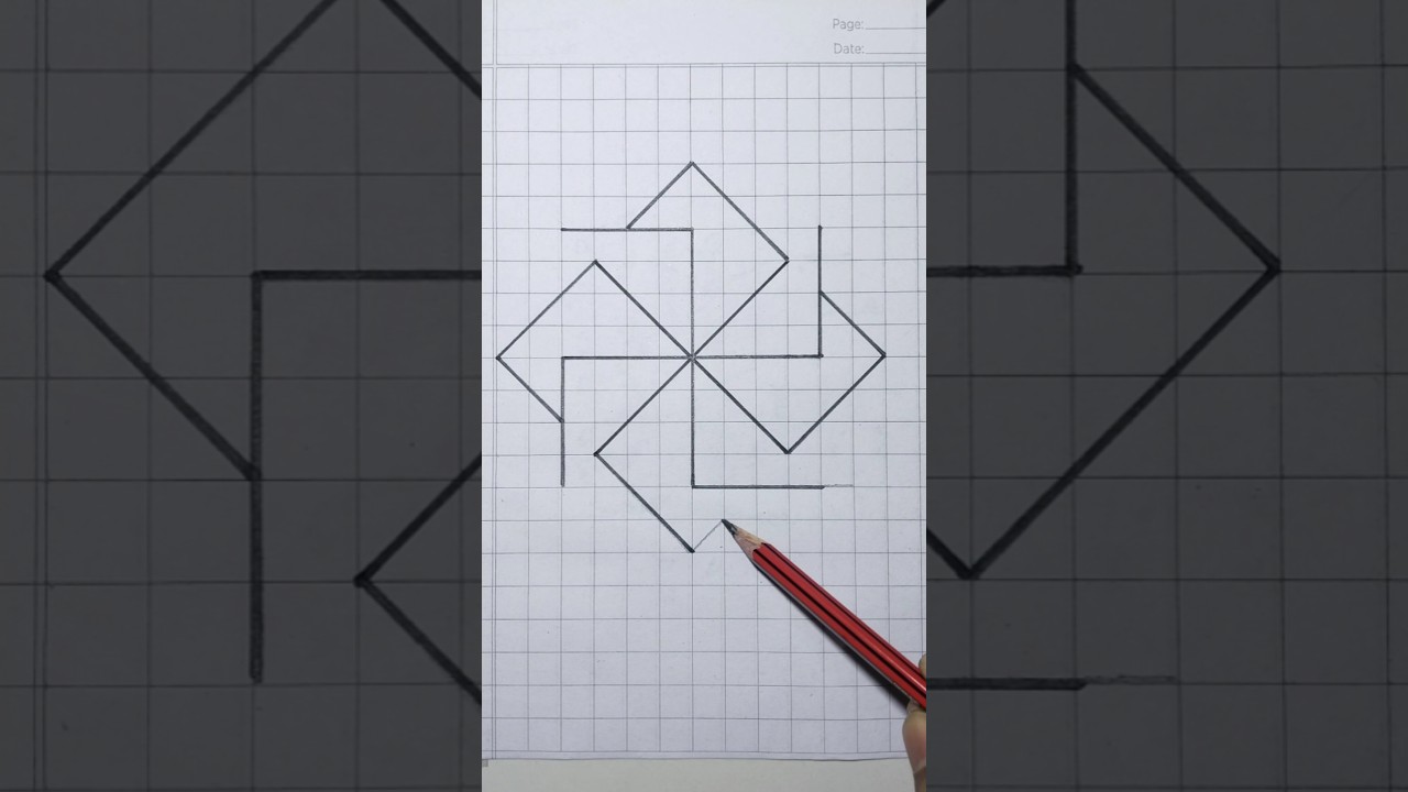 Easy Draw 3D Illusion on Graph #shorts #3dart #illusion #graph #viral #3d