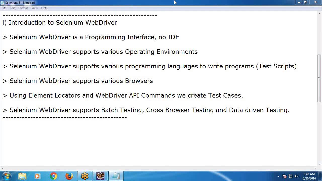 Selenium Quick Tutorial 5: Selenium WebDriver