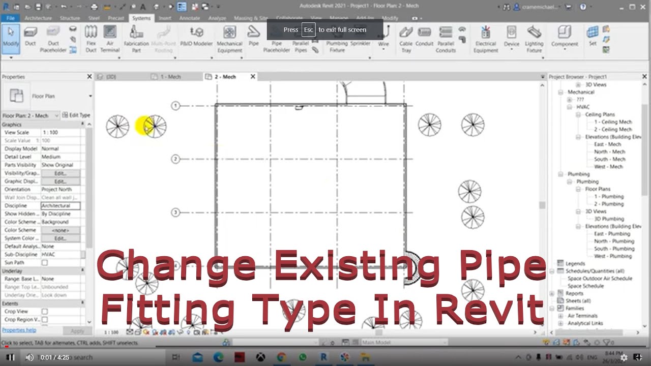 Change Existing Pipe Fitting Type In Revit