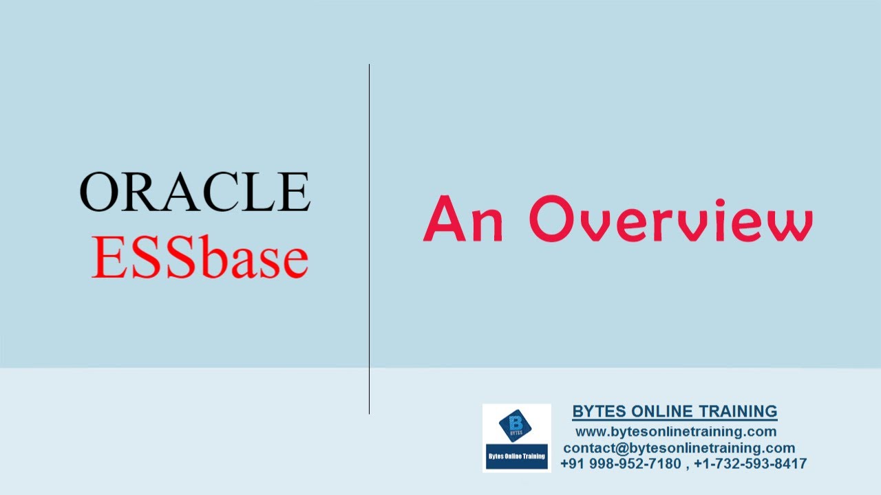 Oracle Essbase Demo | Overview of Oracle ESSbase | Bytes Online Training