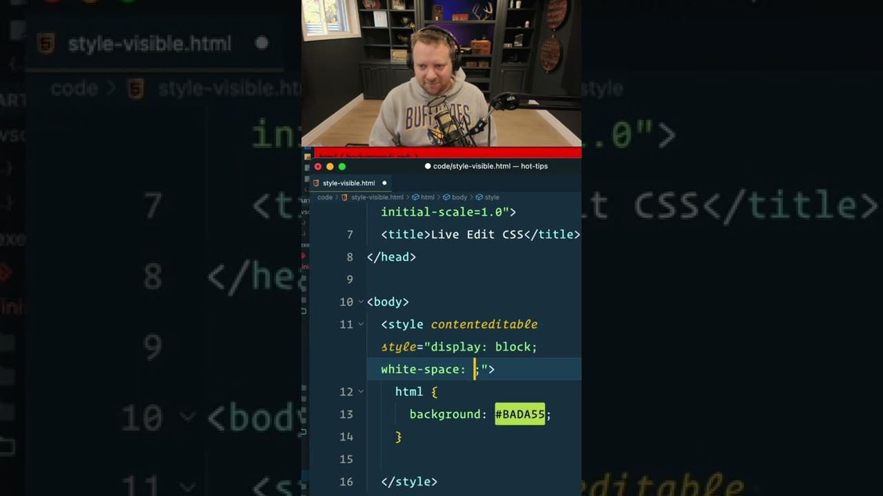 🔥 Any HTML element can be visible/editable with block; and contenteditable - including style tags!