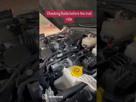 Jeep JL, checking fluids before a trail ride