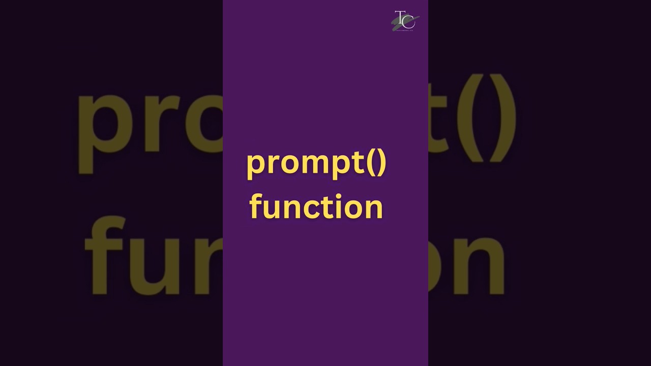 Taking Input in JavaScript part 1 | prompt() function | JavaScript Tutorial in 1 minutes #13