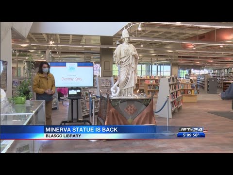 Minerva pedestal unveiled at the Blasco Library