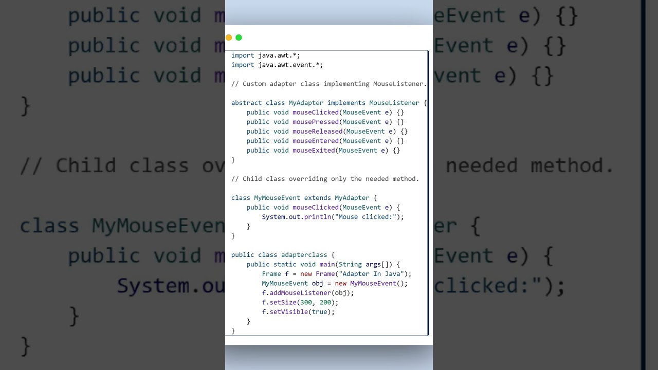 Java AWT Adapter Class Example – Handling Mouse Events in Java.