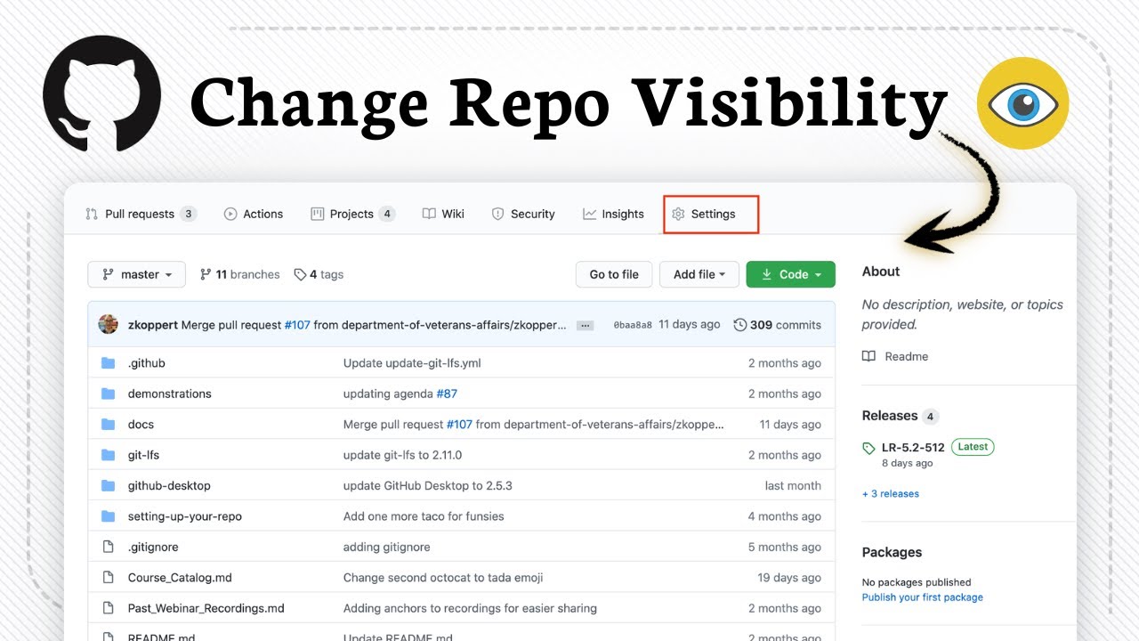 how to change GitHub visibility (Privacy Options)