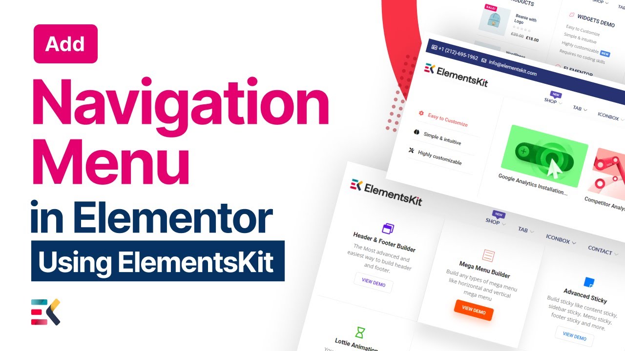 How to Create a Stunning Navigation Menu using Elementor | ElementsKit