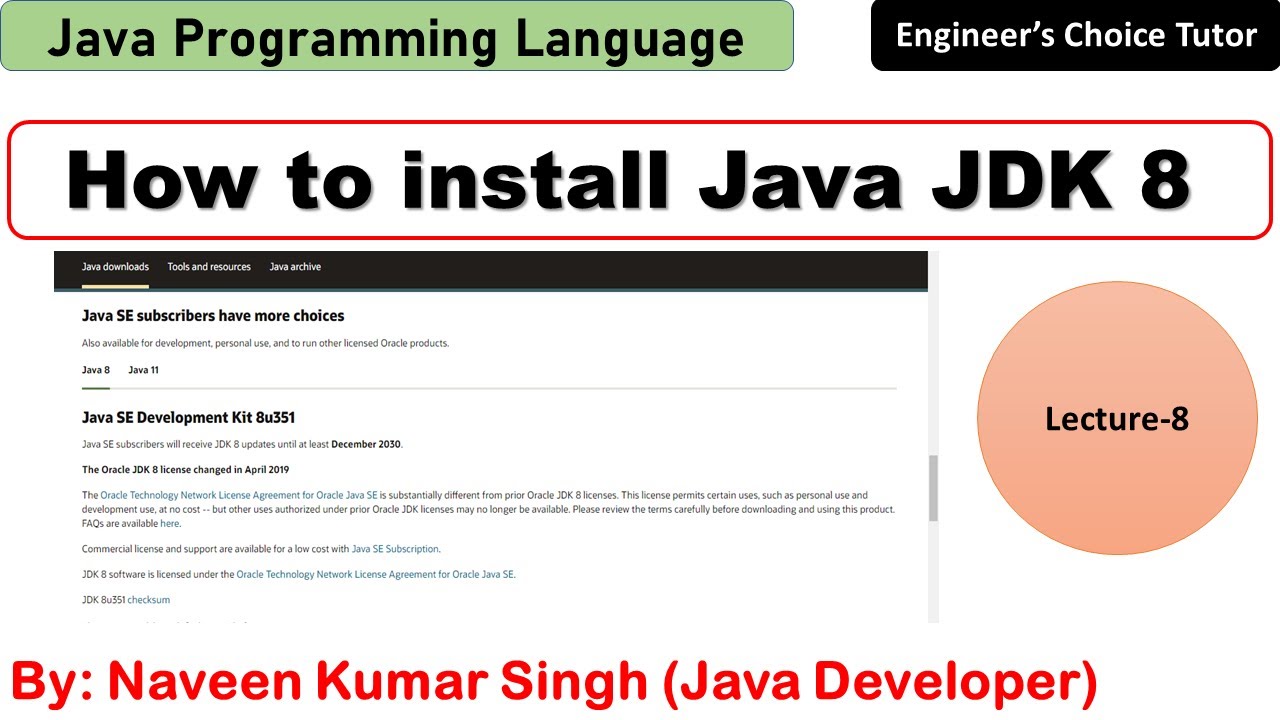 How to Install Java JDK 8 on Windows  | Java Programming Language | Java