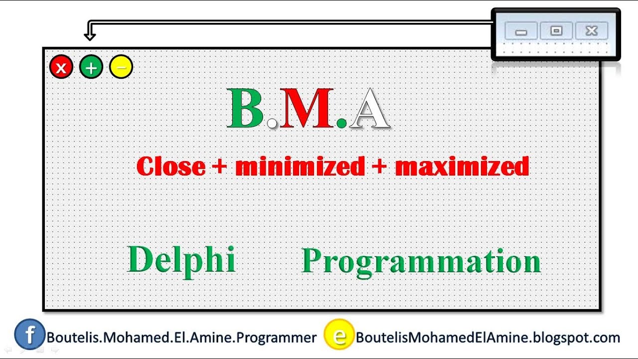 How to make maximized, minimized, and close buttons in Delphi