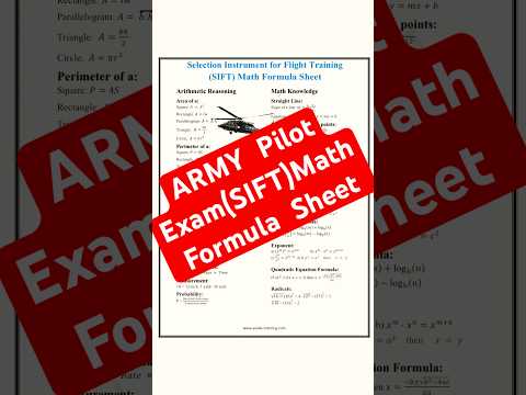 Army Pilot Exam (SIFT) Math Formula sheet! #asvabtutoring #siftexam #sifttestprep #armypilotexam
