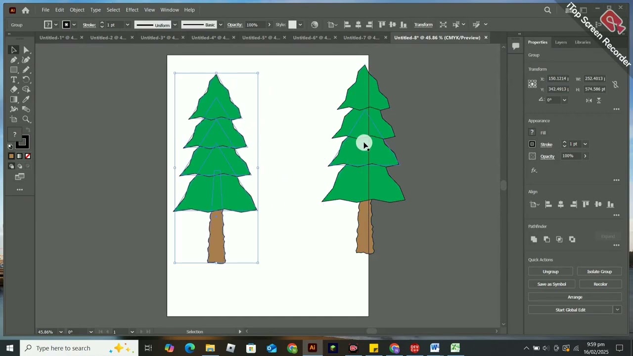 MAKE PINE TREE USING EFFECTS IN ADOBE ILLUSTRATOR