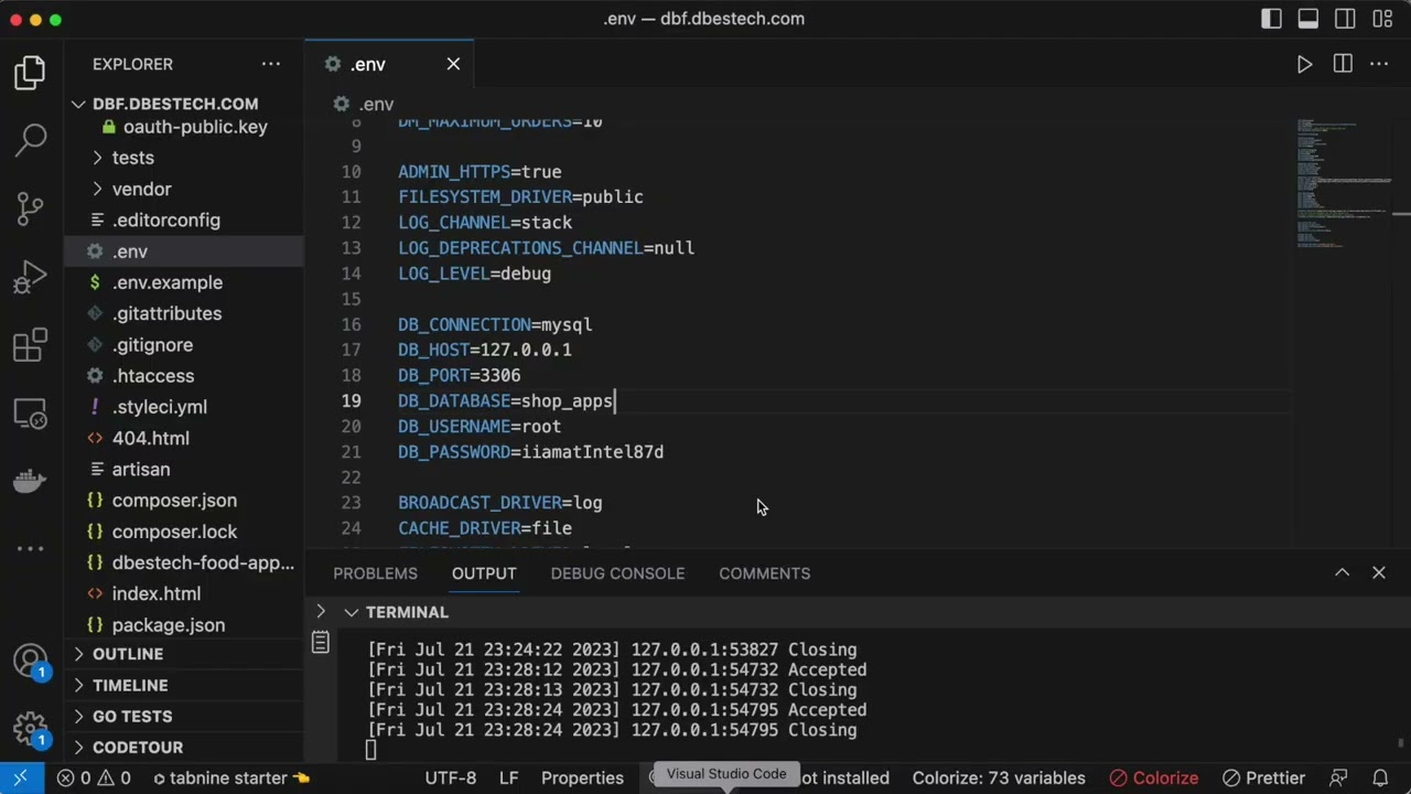 PHP http status code 1049 with MySQL